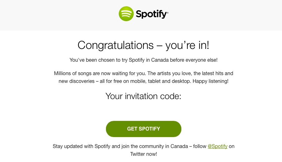 Spotify Canada envoie ses premières invitations pour utiliser le ...
