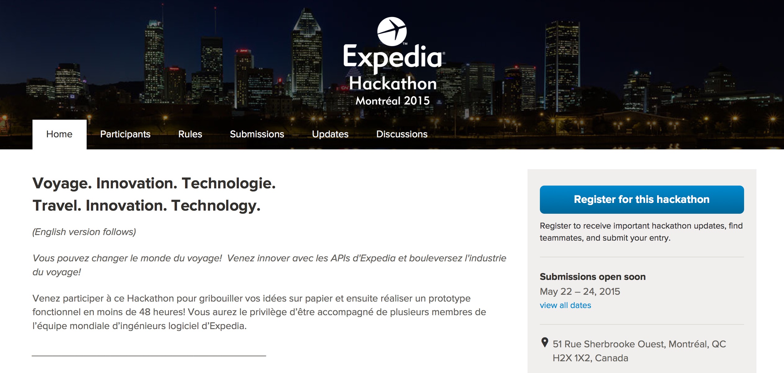 Expedia Canada annonce son premier Hackathon à Montréal #HackExpediaMtl ...